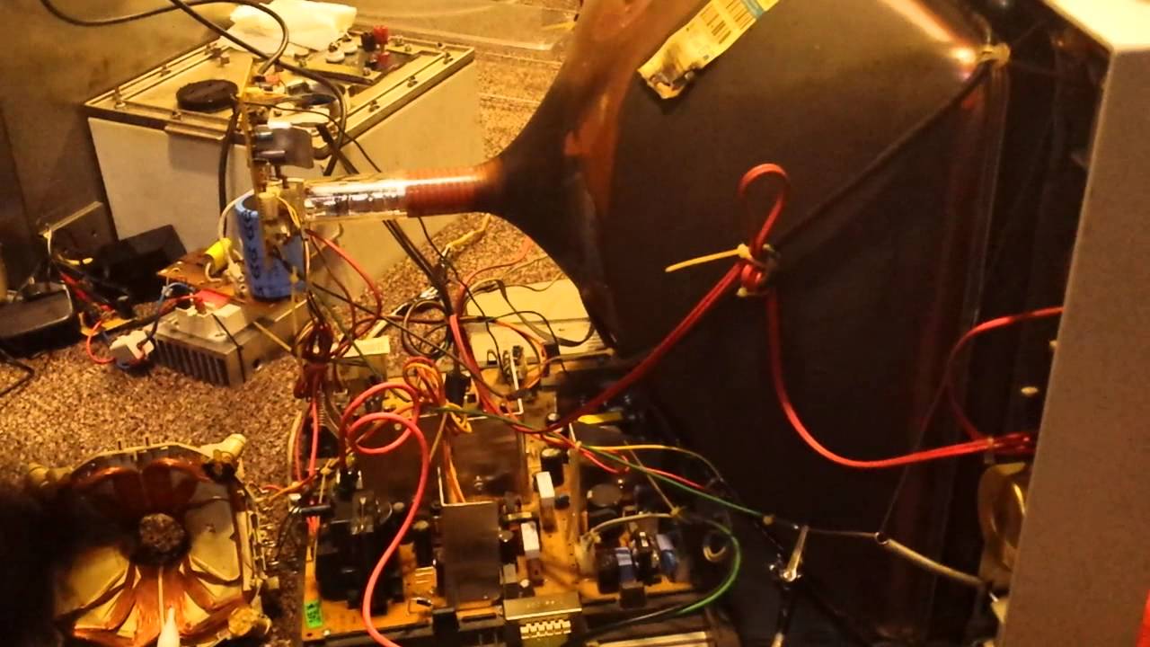 Crt t.v Line output transformers arcs - YouTube