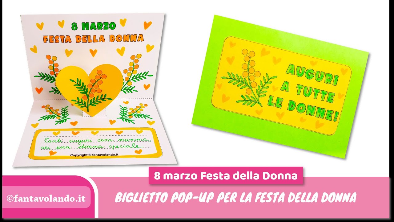 Biglietto pop-up per la festa della donna - YouTube