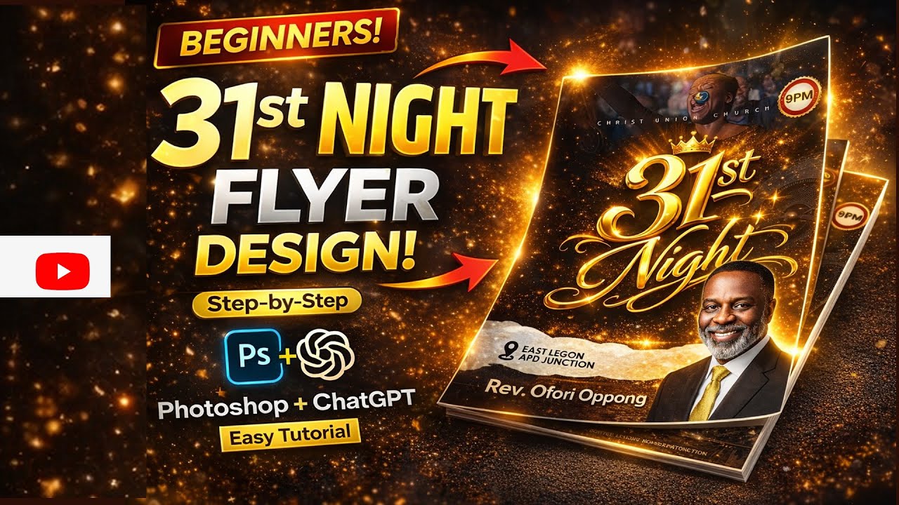 How to Design a 31st Night Church Flyer BEGINNERS Step by Step ...