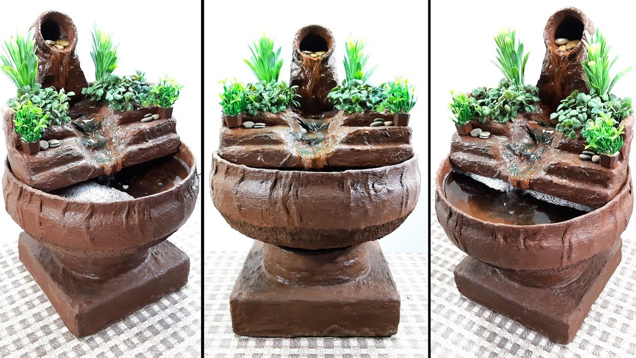 How to Make Waterfall Fountain - Tabletop Waterfall Fountain ...