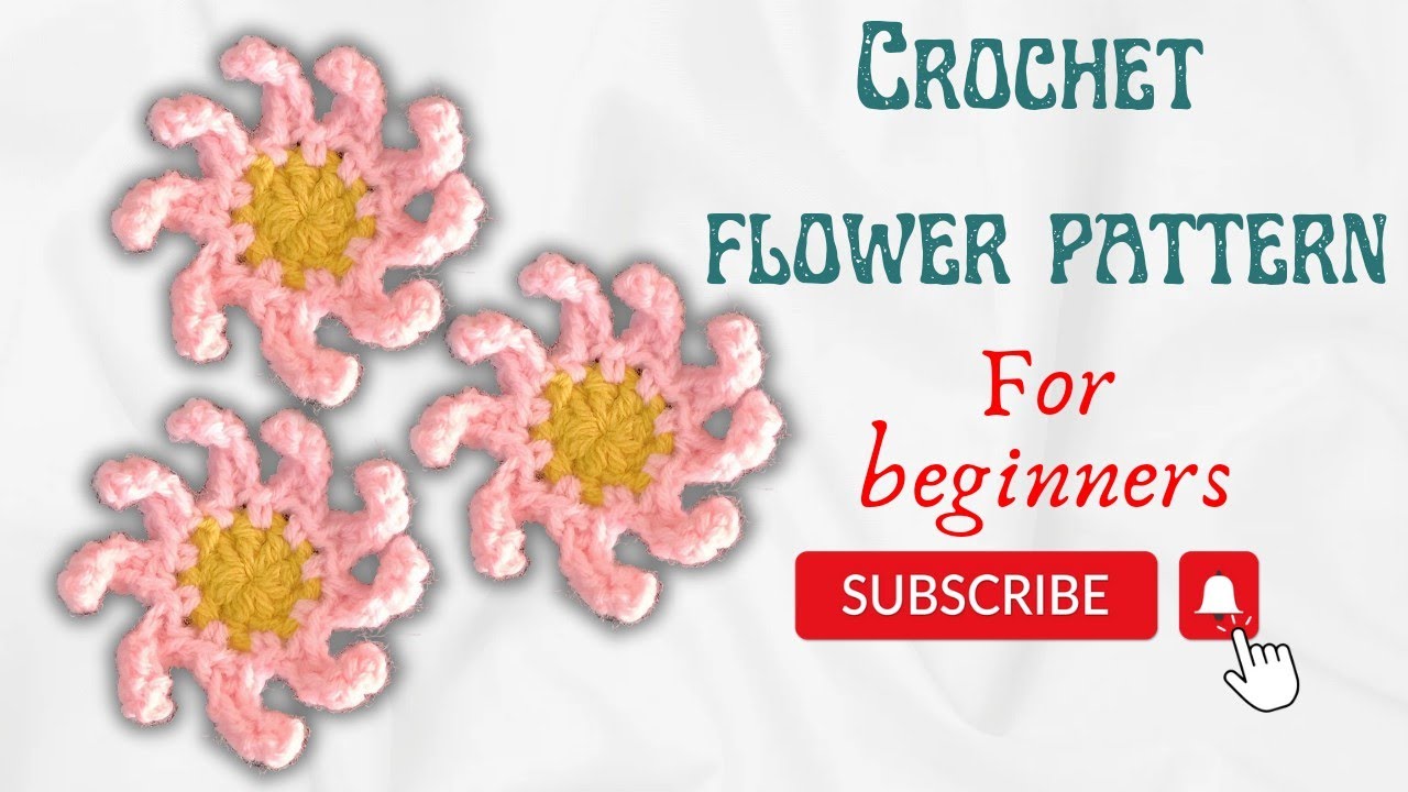 How To Crochet A Simple Flower⚡🌸🌼⚡ I Step by Step Crochet Flower ...