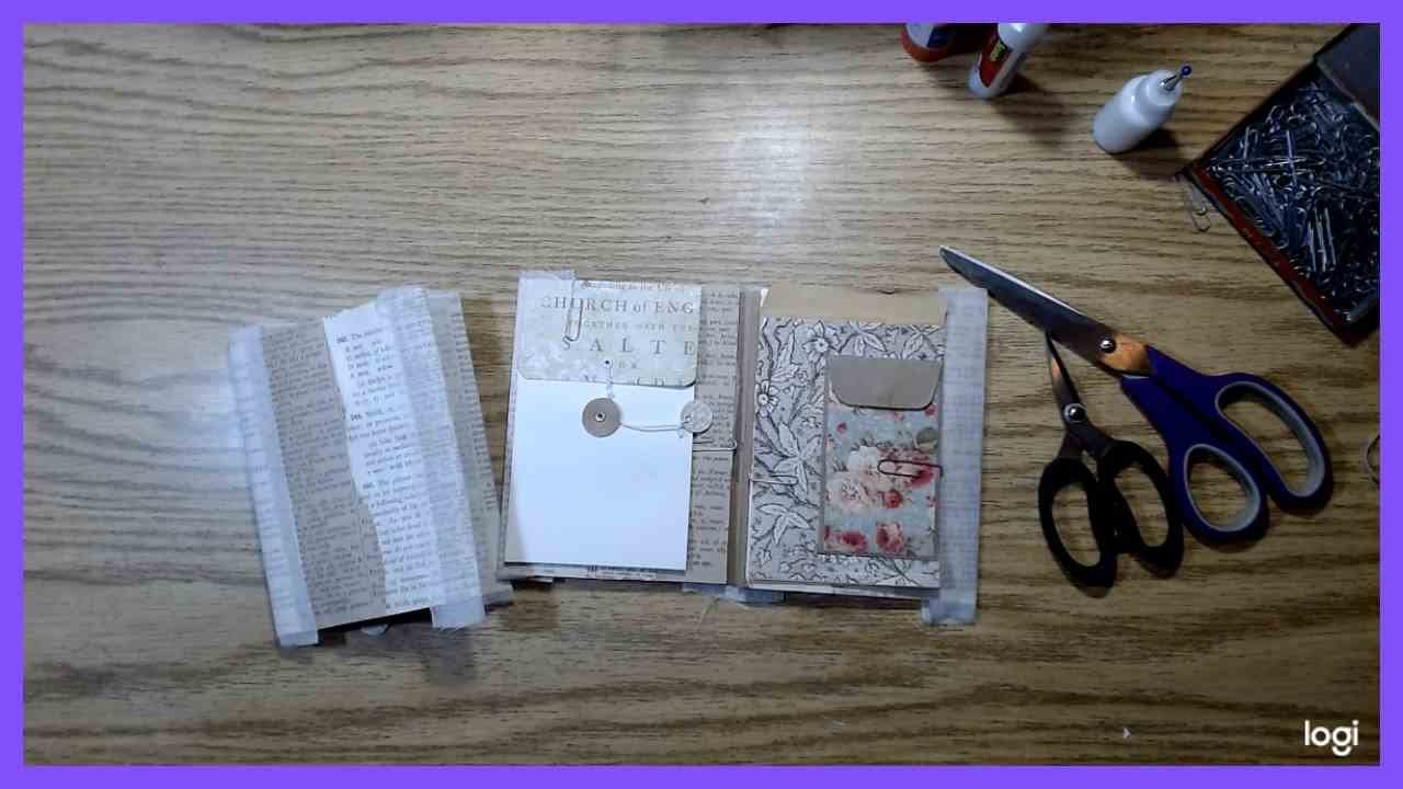 Abbreviated Mini Lap Book Tutorial, Part 3, some pocket solutions and collage on the cover - YouTube