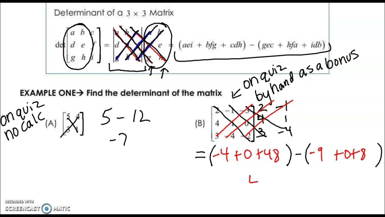 U9 D2 Matrix Determinants & Inverses Precal (Part 1) - YouTube