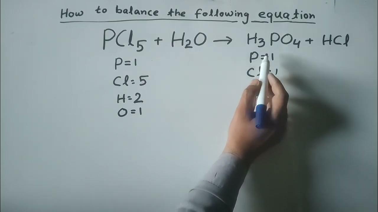 Balancing PCl5+H2O = H3PO4+HCl | Balancing equations practice 25 - YouTube
