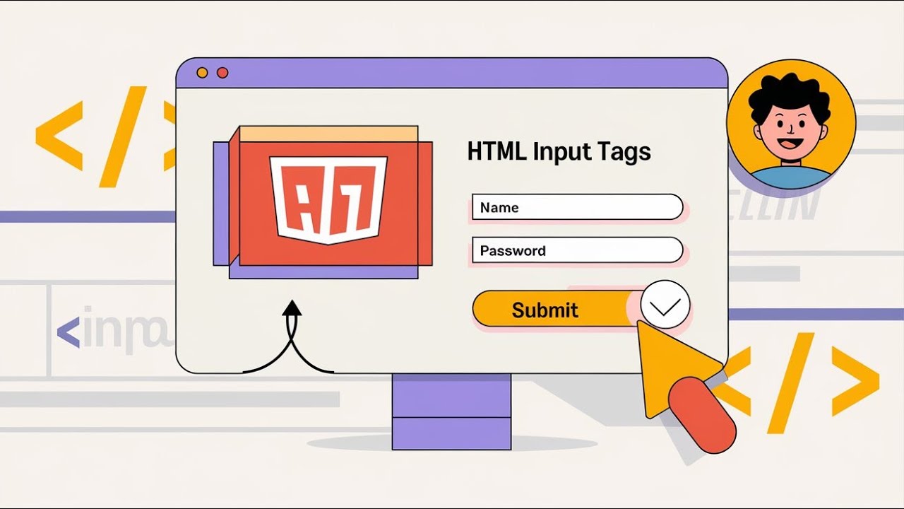 "HTML Input Tags Explained! Make Forms Like a Pro 💥 Web Dev Basics #5" - YouTube