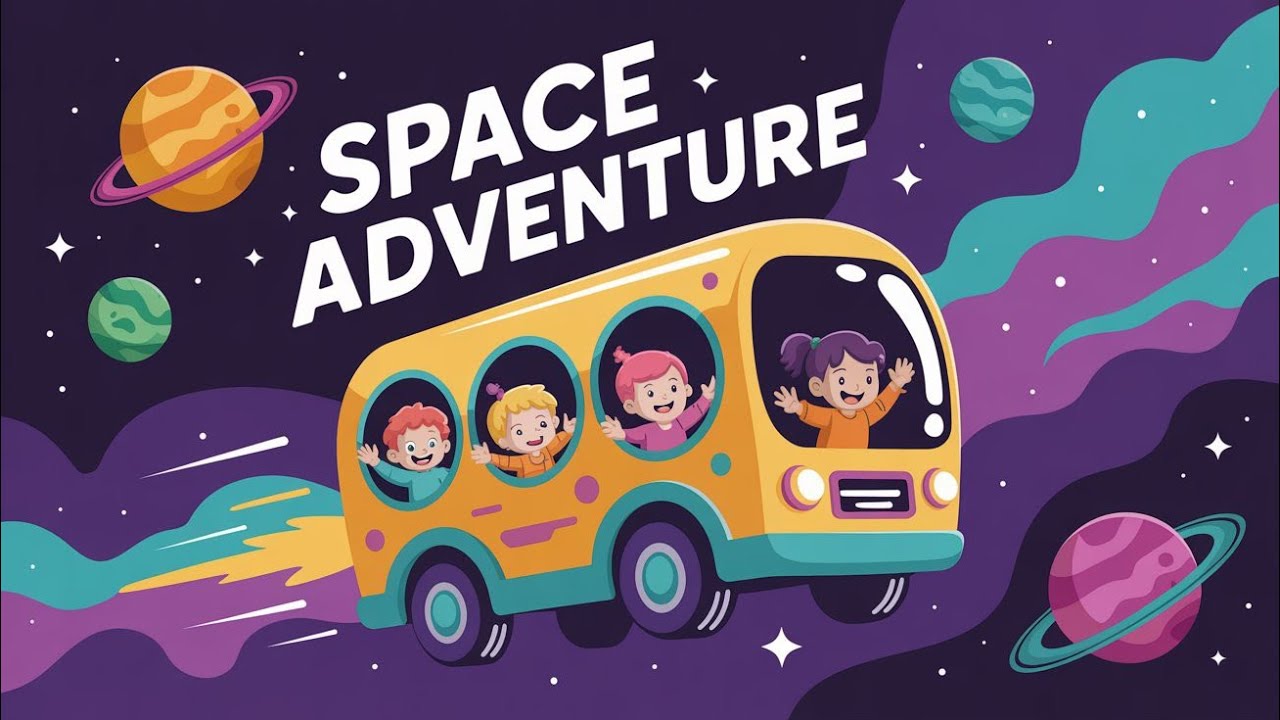 "The Wheels on the Space Bus | Outer Space Adventure song for kids and ...