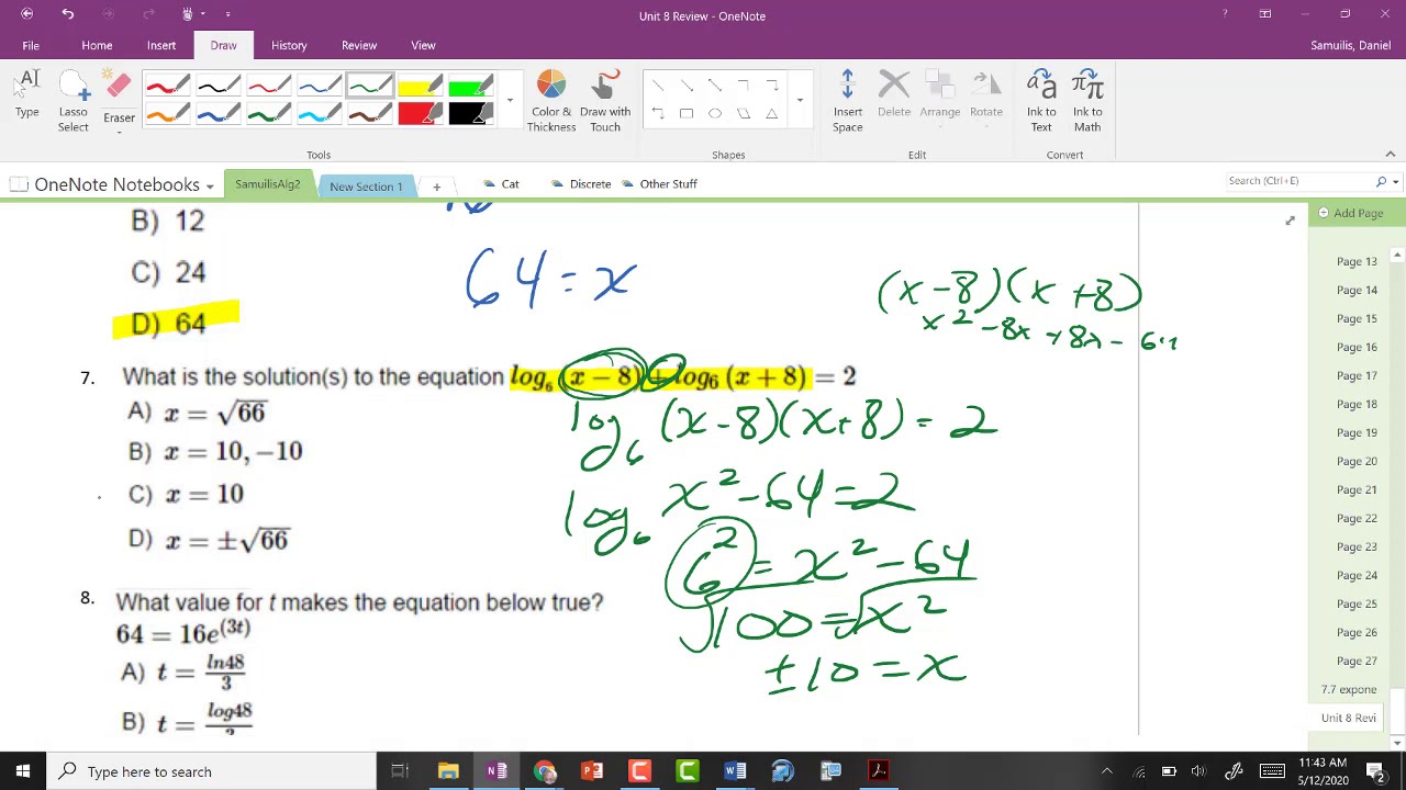 Unit 8 review key - YouTube