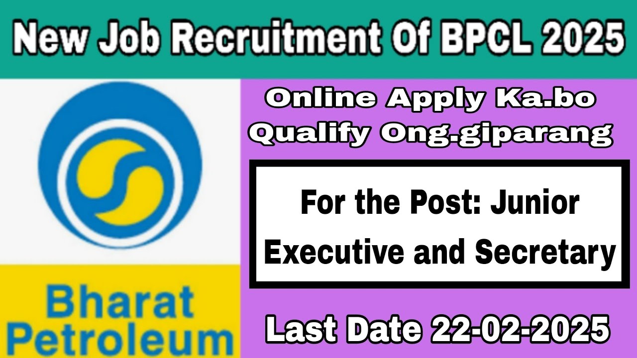 Job Recruitment Update Of BPCL 2025 Aapply Now - YouTube