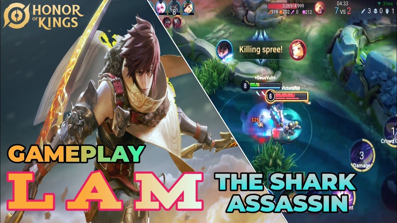 LAM Assassin/Jungler the SHARK ELEMENT gameplay - Honor of Kings - YouTube