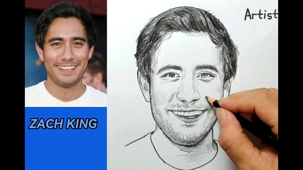Pencil Sketch Zach King | How To Draw Zach King Step By Step #zachking ...
