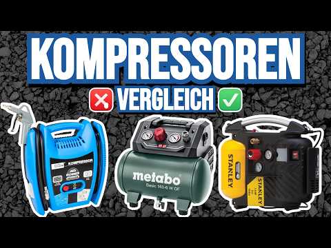 Kompressor Vergleich 2026 ✅ Güde Airpower 180/08 vs metabo Basic 160-6 W OF vs Stanley DN200 im Test