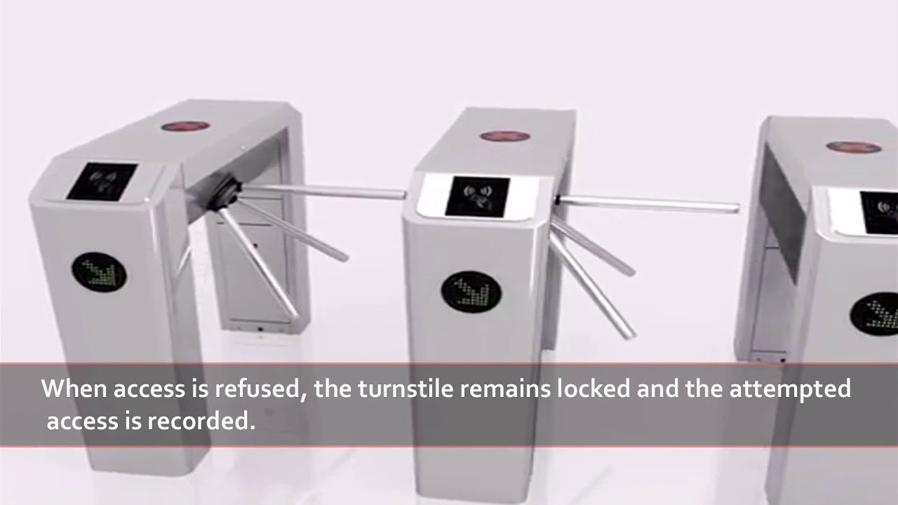 Access Control Tripod Turnstile System - YouTube