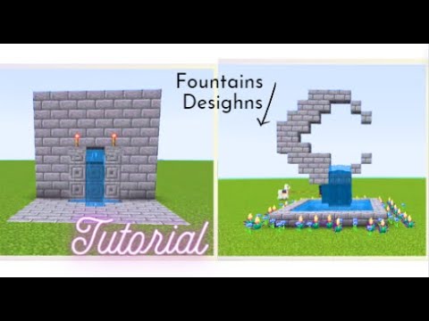 Minecraft Ideas: Fountains ( Relaxing Tutorial ) | Simple Water Builds ...