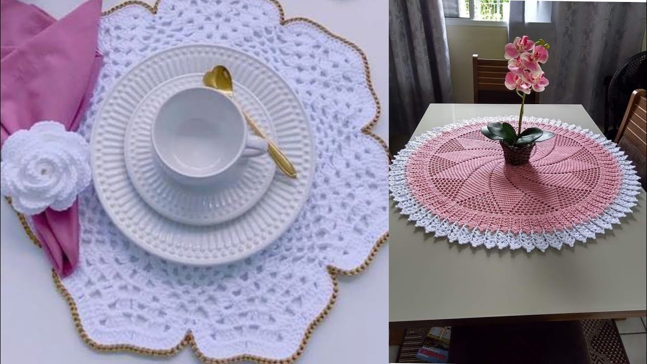 Elegant Crochet Table Placemats, crochet table mats,Table decor ideas ...