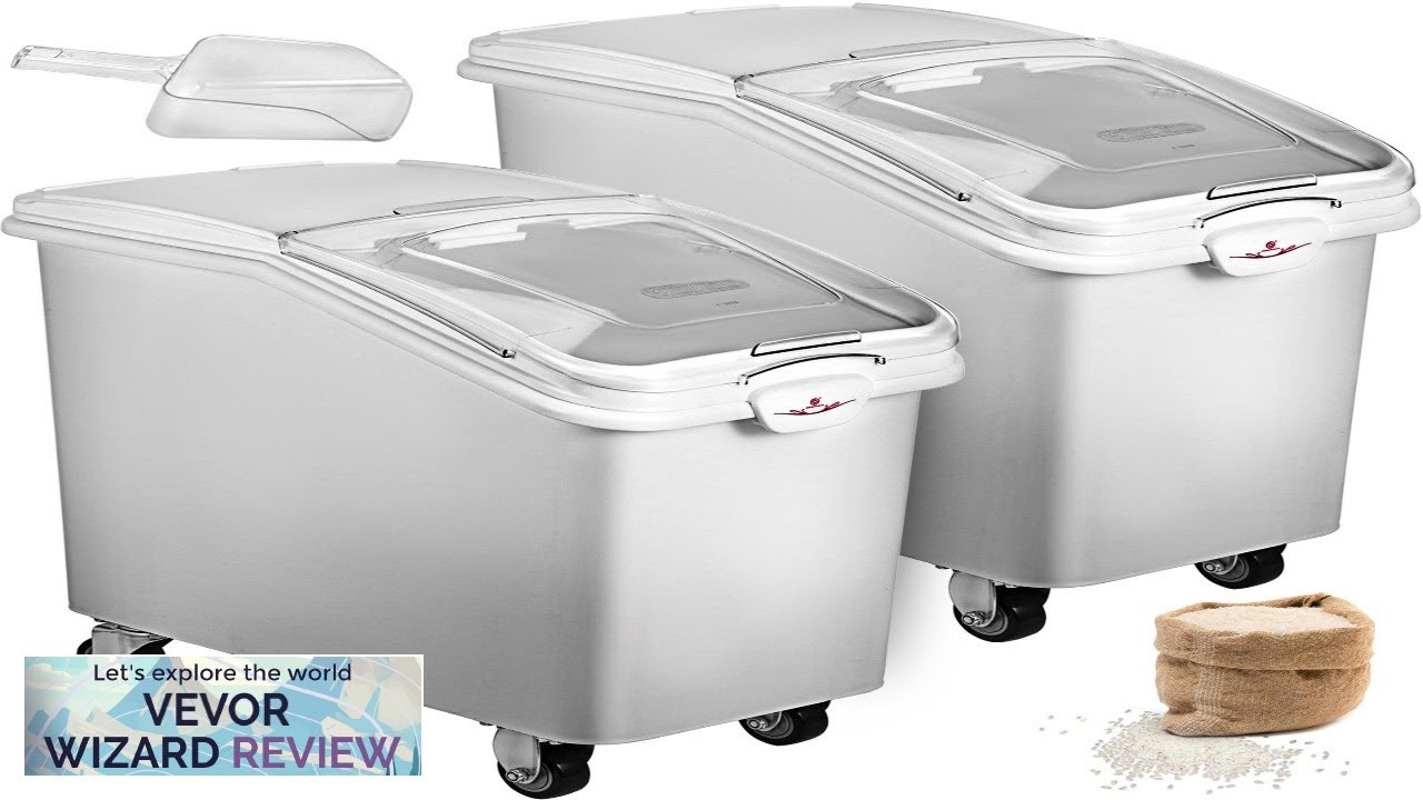 2x Ingredient Bin With Casters 21 Gallon Food Safe Restaurant Kitchen ...