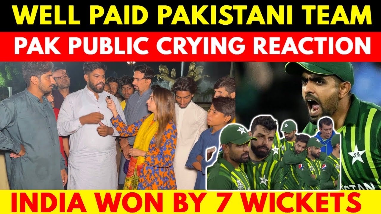 INDIA BEAT PAKISTAN 😭 PAK PUBLIC CRYING REACTION AFTER LOSING MATCH ...
