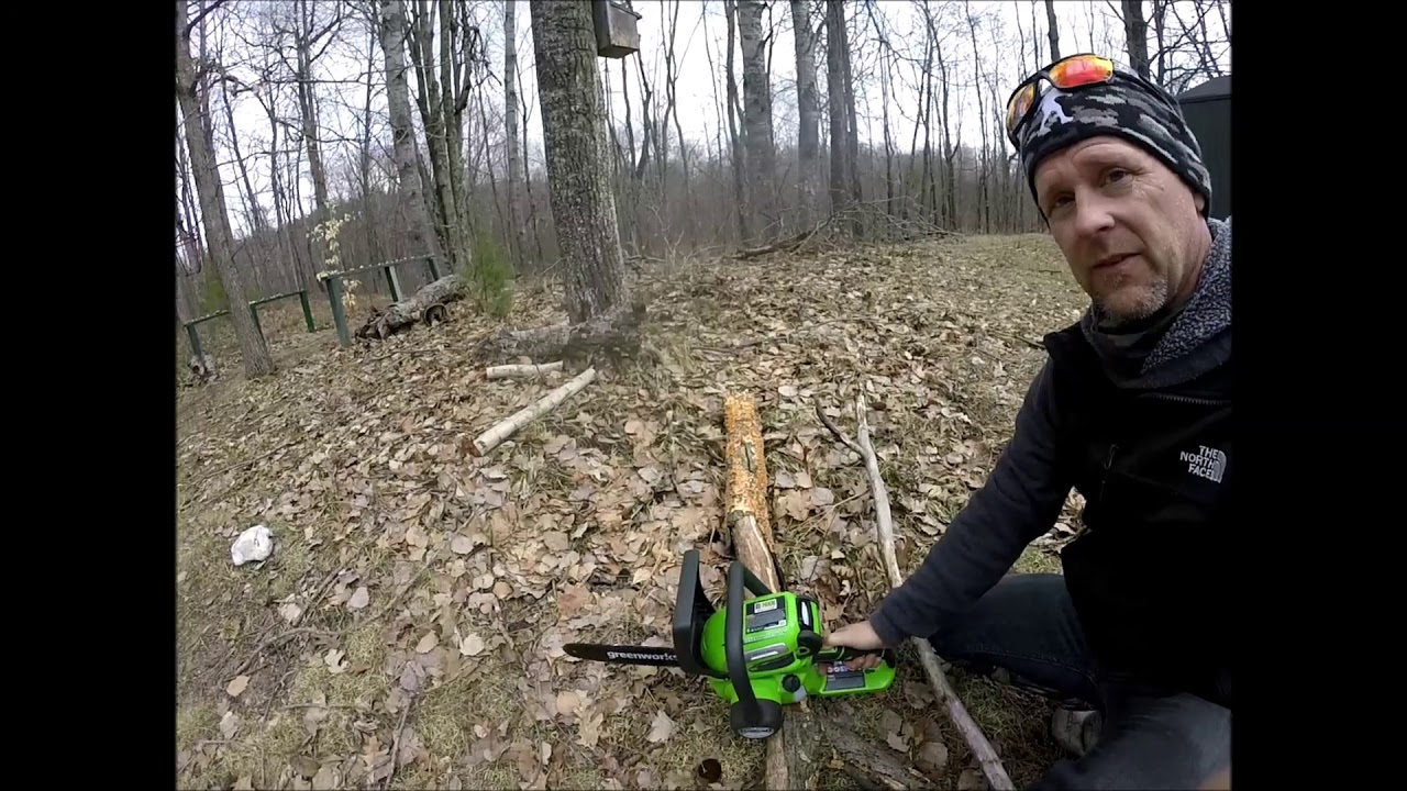 Greenworks Battery Powered Chainsaw Review for Off-Grid Use - YouTube