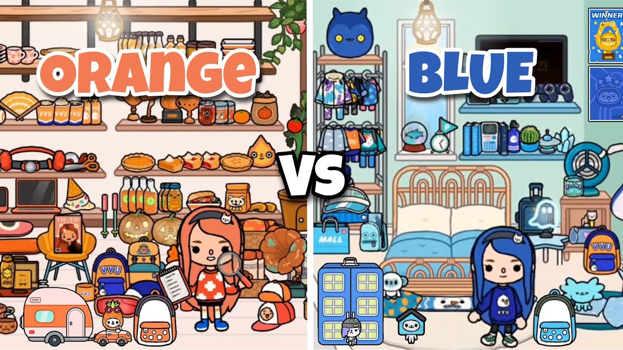 Toca Boca ORANGE 🧡 vs BLUE 💙 | Toca Life World 🌍 | NecoLawPie - YouTube