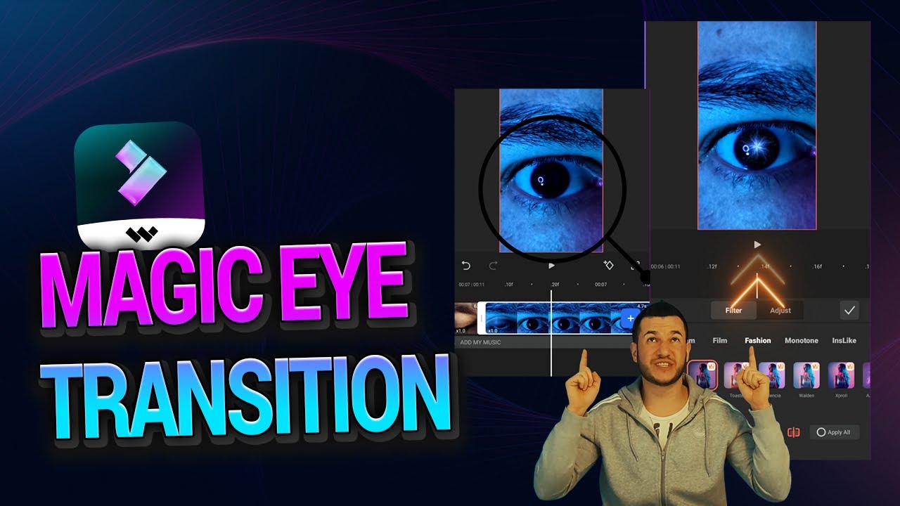 Magic Eye Transition Tutorial | FilmoraGo Video Editor - YouTube