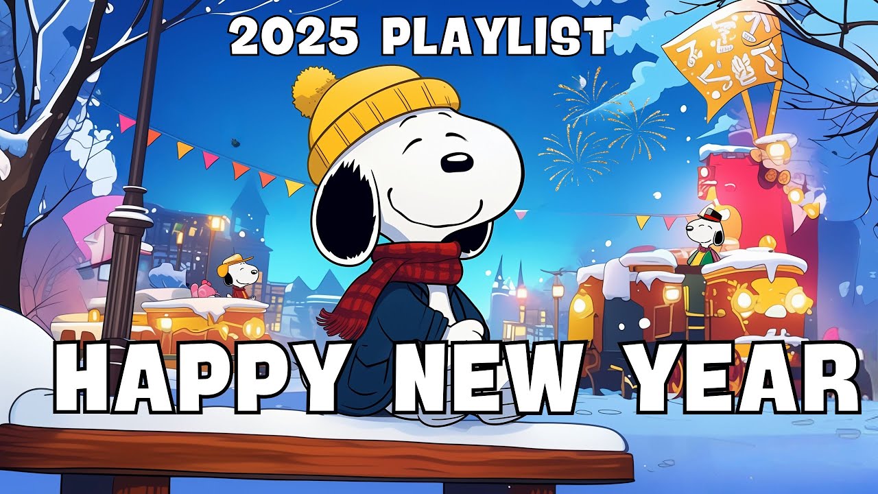 HAPPY NEW YEAR 2025 WITH SNOOPY AND FIREWORKS 🎇🥳 New Year Melodies to ...