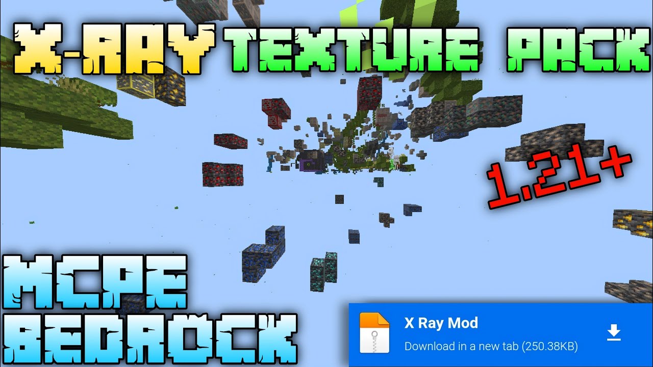X-RAY Texture Pack For MCPE/Bedrock 1.21🤩🥳 ||X-Ray Mod For Minecraft Pe ...