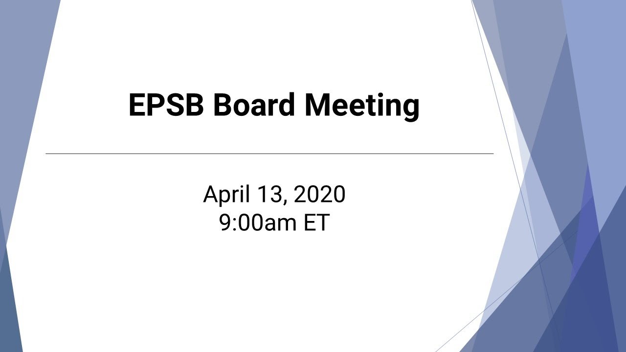 EPSB Board Meeting - YouTube