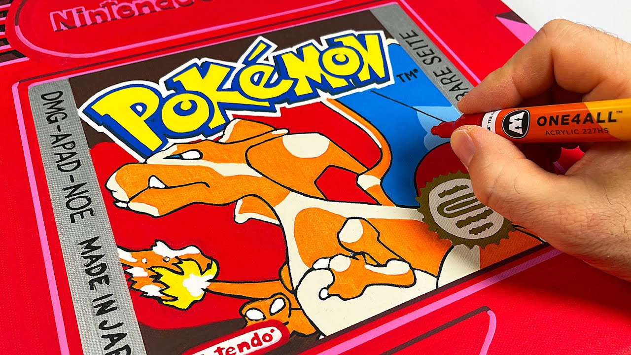 POKEMON RED VERSION – Tribute to GAME BOY #7 [speed drawing] - YouTube
