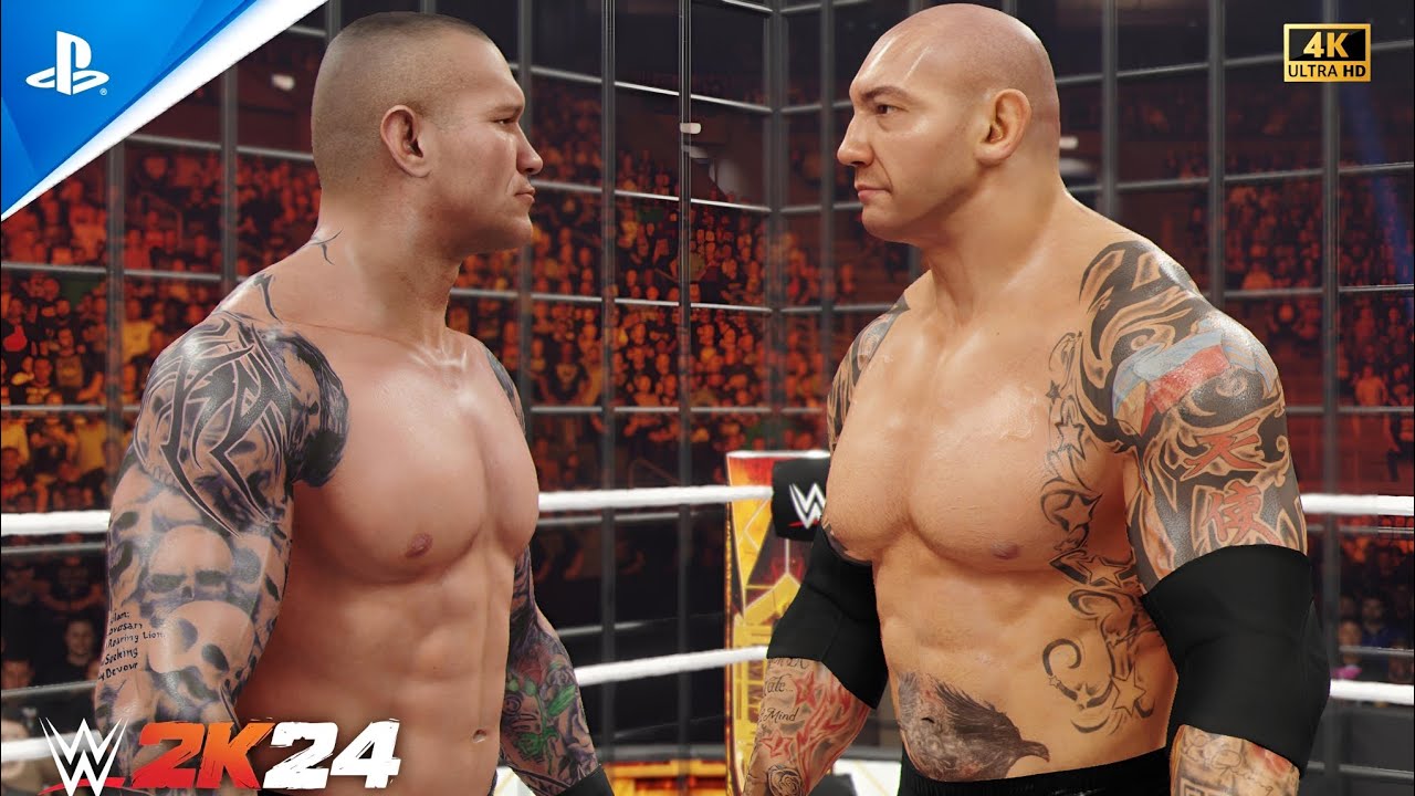 Randy Orton vs. Batista | Steel Cage Match | HELL IN A CELL | WWE 2K24 ...