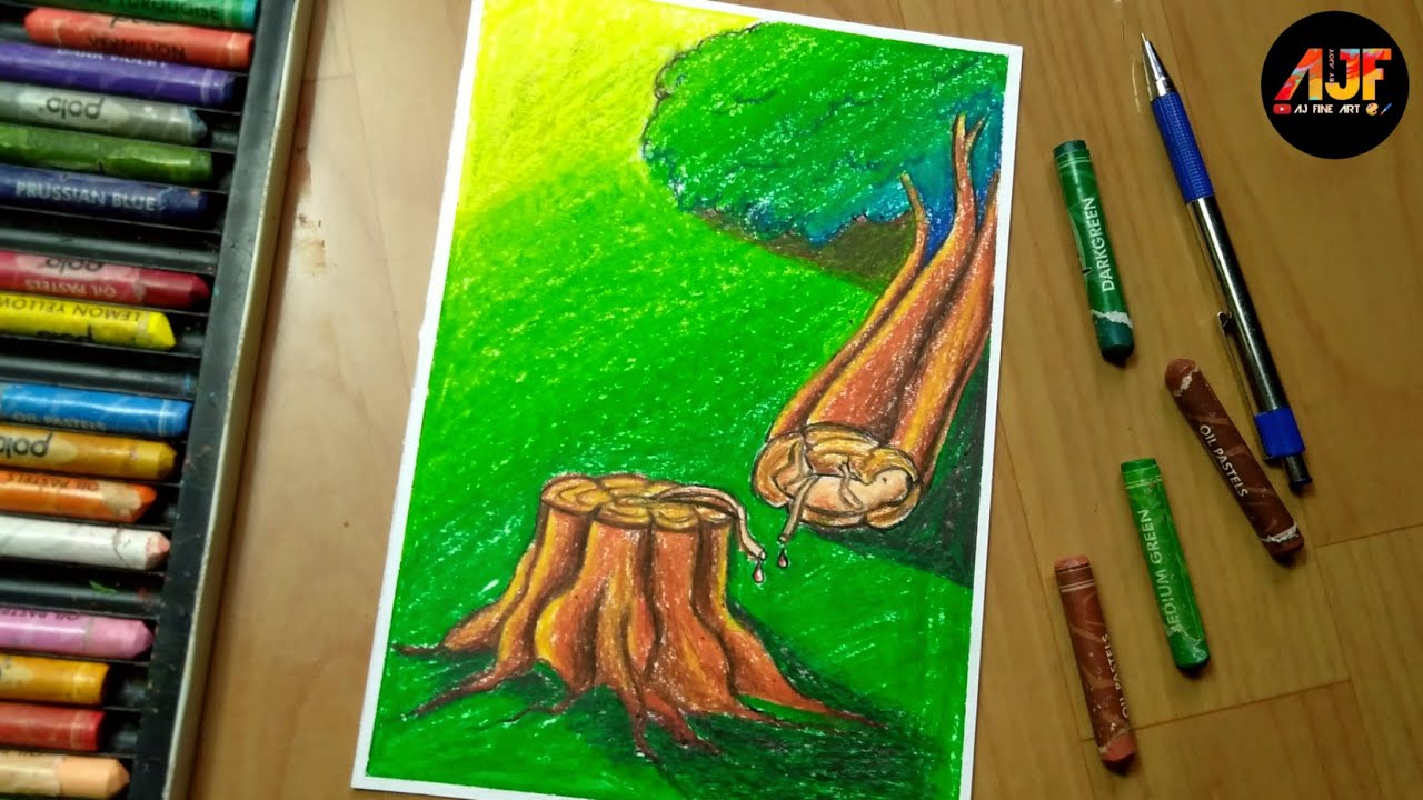 How to draw save tree save child | how to draw save tree save nature ...