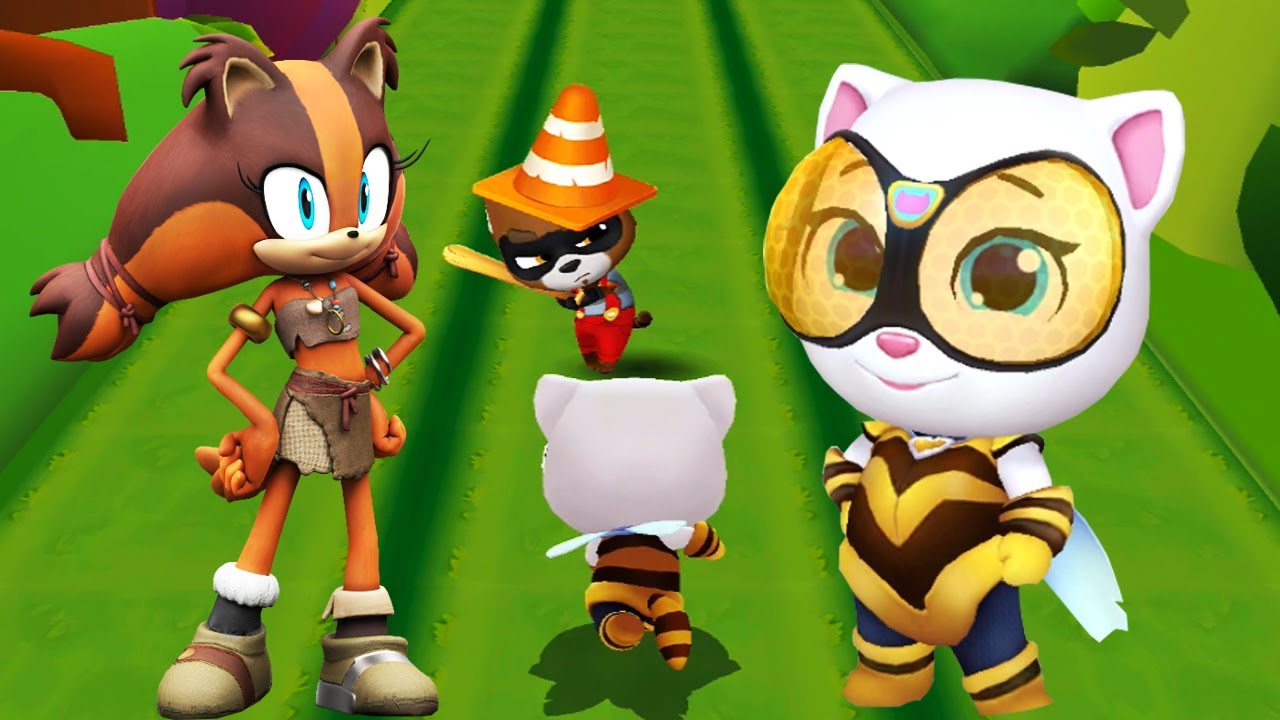 Queen Bee Angela Vs Sticks – Talking Tom Hero Dash Vs Sonic Dash 2 ...