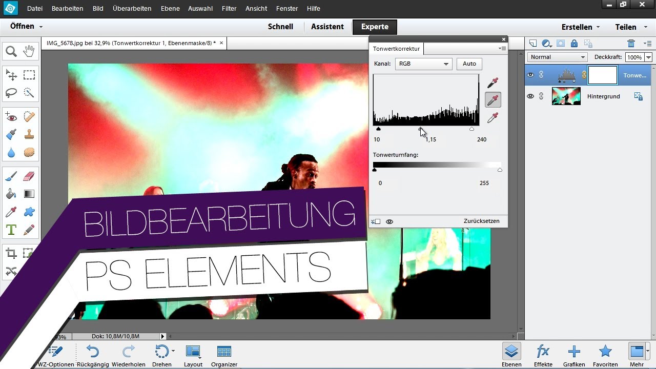 Photoshop Elements 12 - Kontraste und Farben optimieren - TUTORIAL - YouTube
