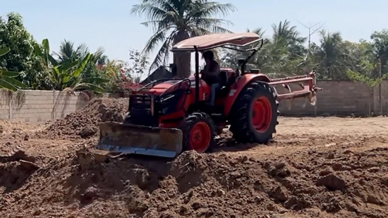 Amazing tractor pushes land to fill the big lake | Amazing Tractor ...