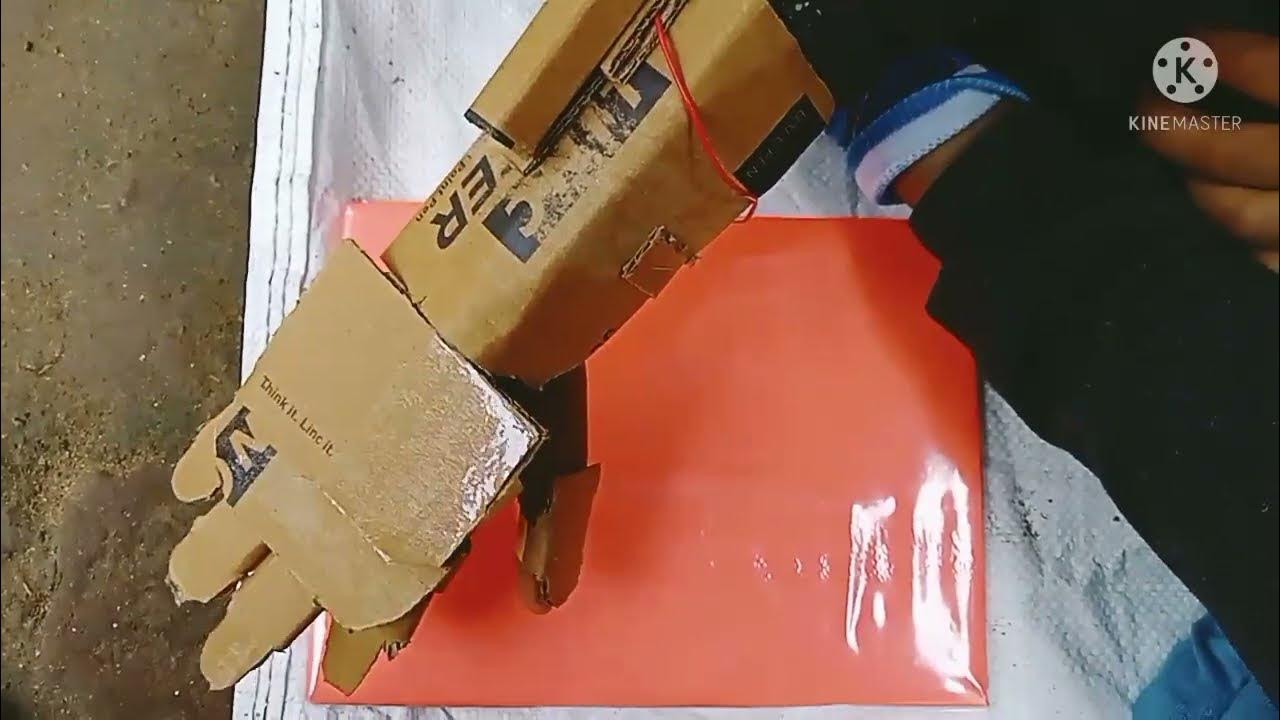 how to make a robotic hand with cardboard. Exoskeleton hand . by- Super ...