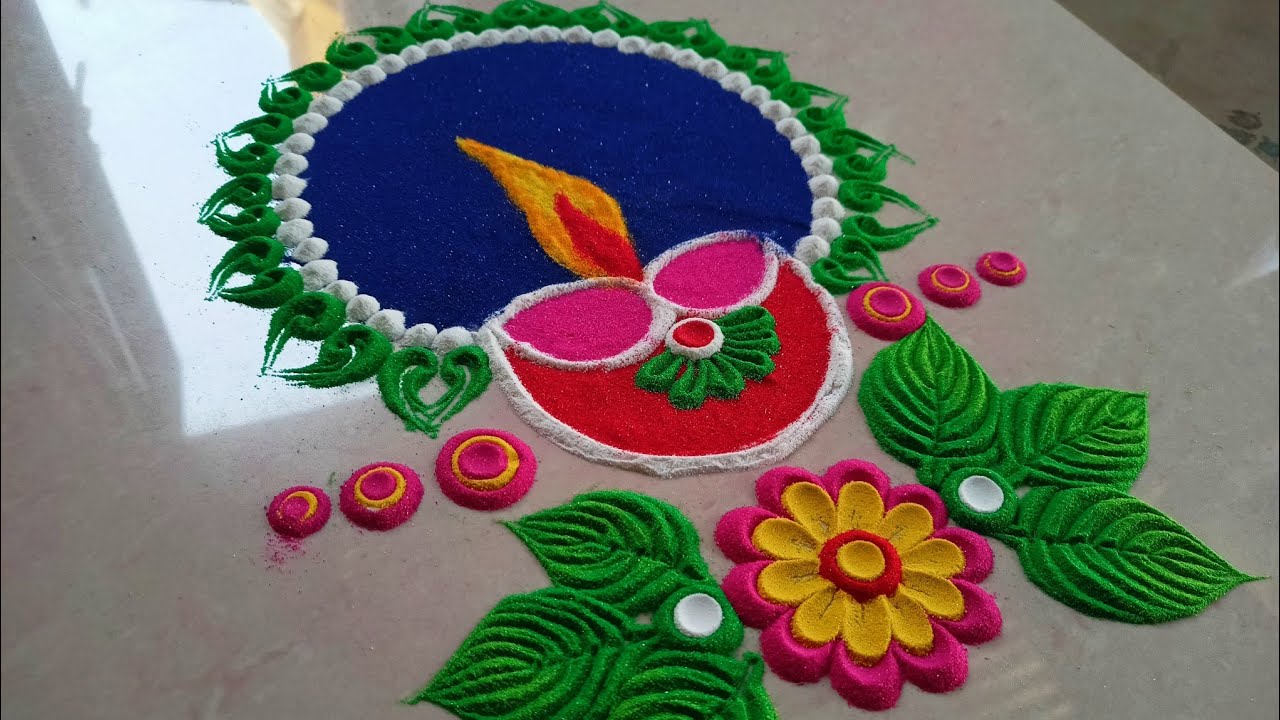 Diwali rongoli design || beautiful diwali rongoli design || festival ...