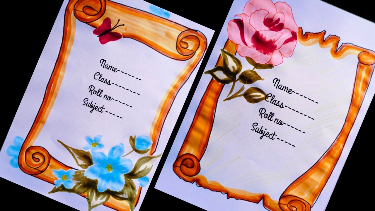 Paper Scroll 📜 Border Design /Project Work Designs /Project Design ...