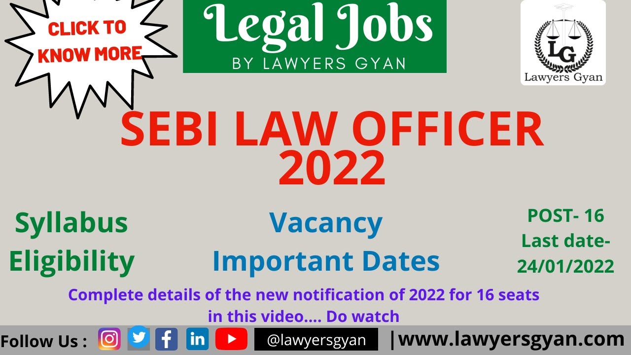 SEBI Law Officer Recruitment 2022 Online Form | SEBI Grade A Online ...