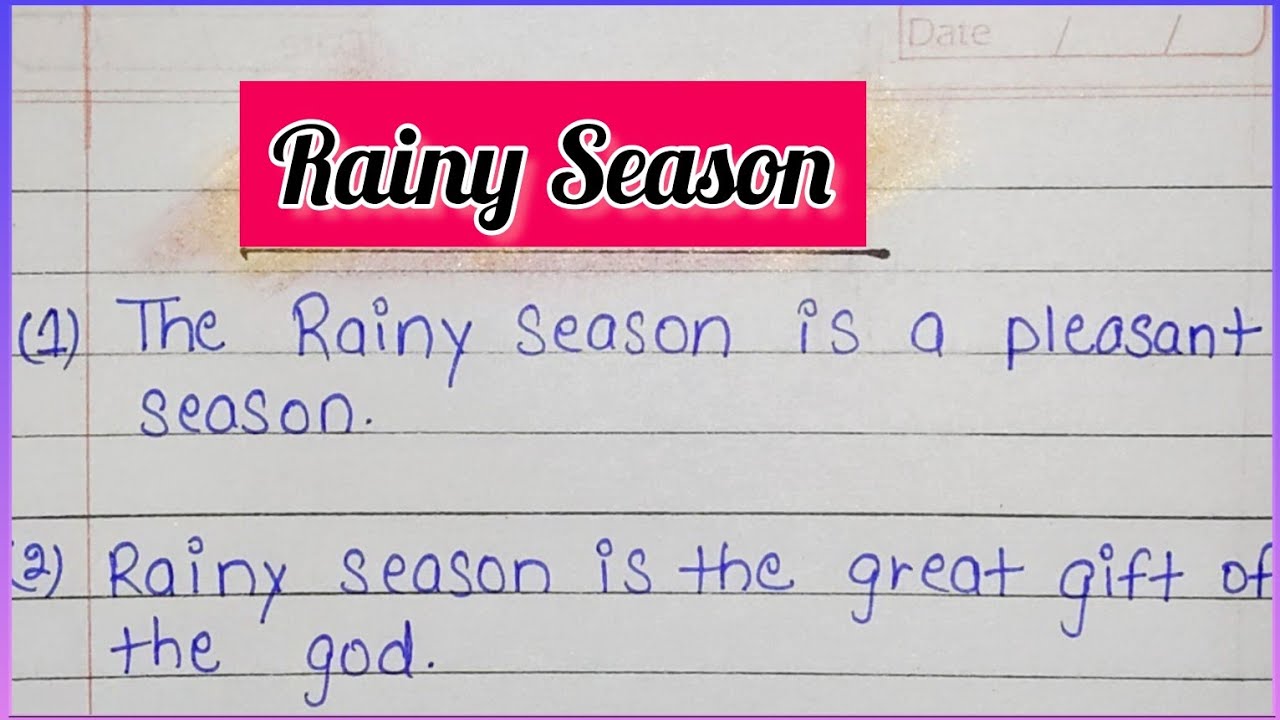 Rainy Season || 20 lines On Rainy Season In English ️|| Essay Writing ...