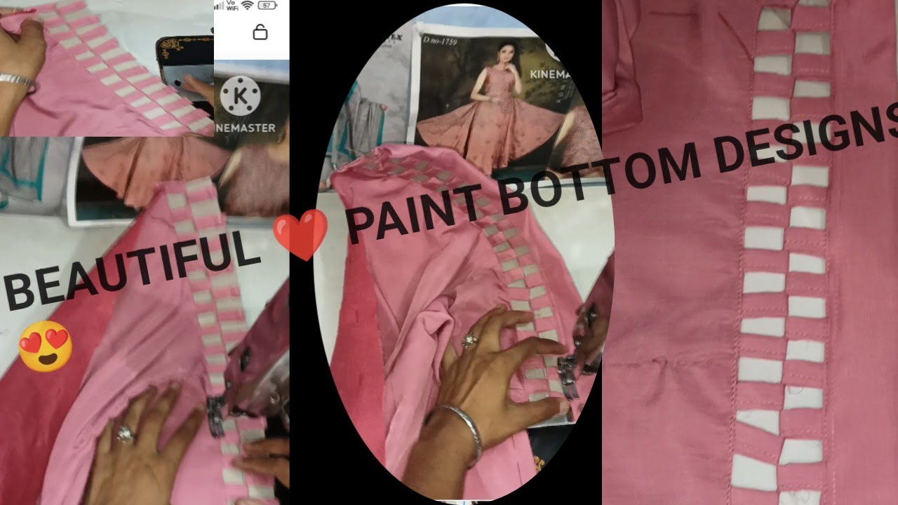 beautiful ️ paint bottom designs 😍😍#trending #sewing #viralvideo # ...