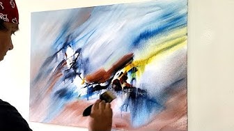 Beautiful Abstract Painting Demo / Easy For Beginners / Acrylics & Palette Knife Painting ...