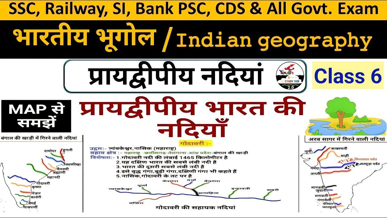 भारत भूगोल ||प्रायद्वीपीय नदियां || South Indian River BY Deepak Sir ...