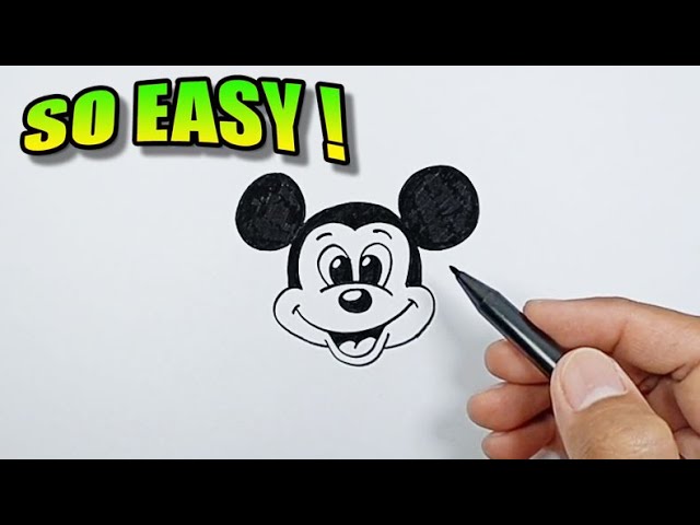How to draw mickey mouse simple | Easy Drawings - Videos For Kids