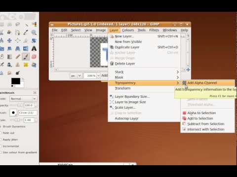How to add simple transparency layer with GIMP - YouTube