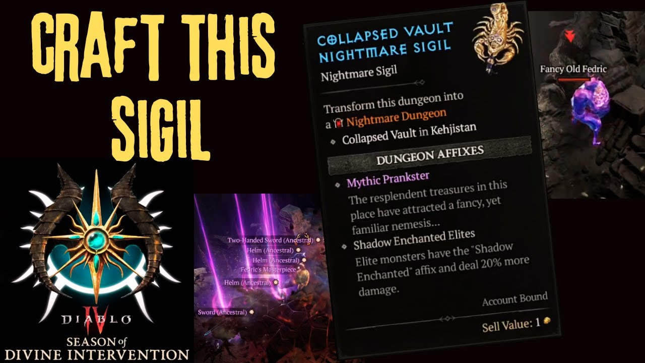 Craft this Nightmare Dungeon Sigil in Season 11 Diablo 4 - YouTube
