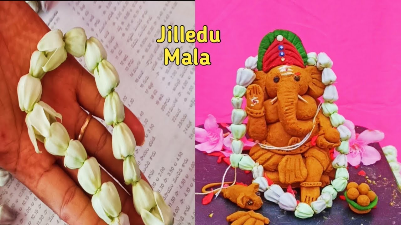 Jilledu Mala Making | Jilledu Mala for vinayaka chavithi | jilledu ...