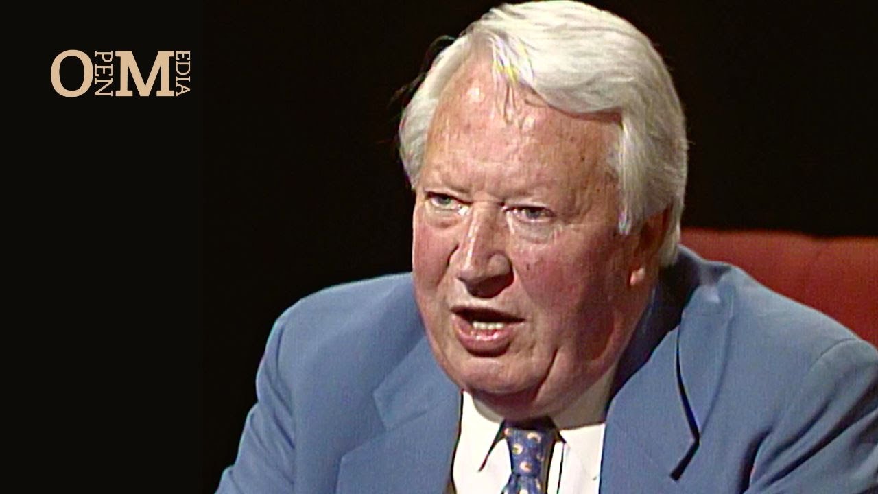 Former British Prime Minister Edward Heath standing up for the ...