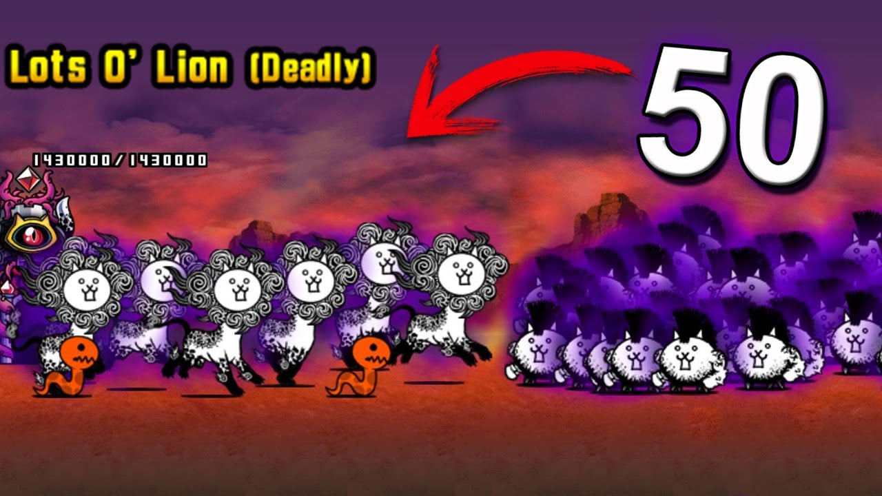 The Battle Cats - Lots O' Lion VS Manic Spam (Mohawk to Jamiera) - YouTube