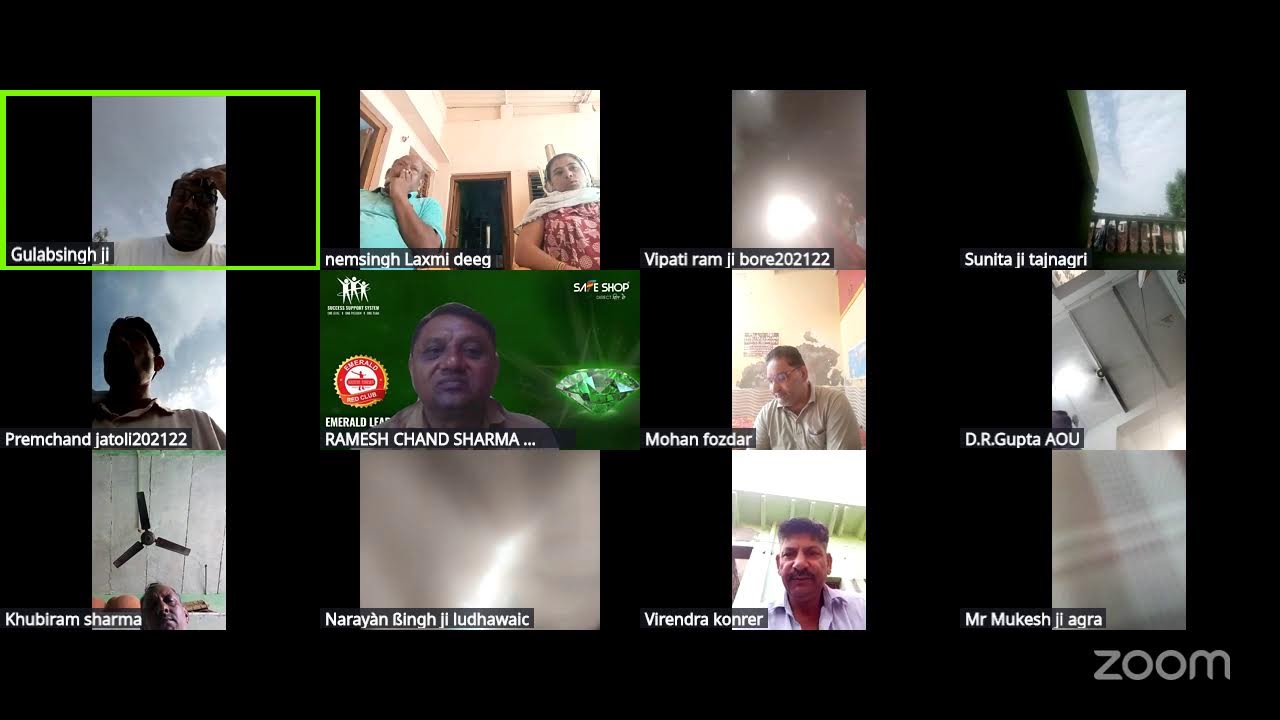 RAMESH CHAND SHARMA EMERALD LEADER AGRA's Personal Meeting Room - YouTube