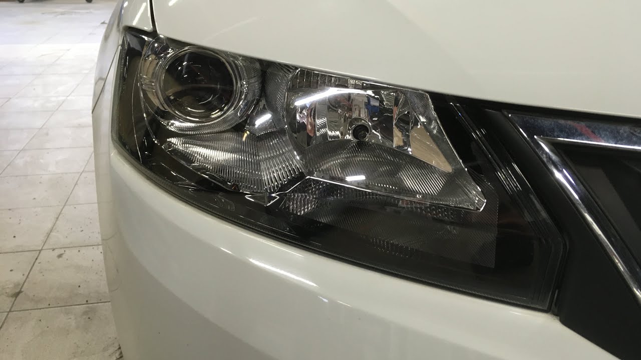Skoda Rapid - установка линз, диодные линзы bi-led, тюнинг фар - YouTube