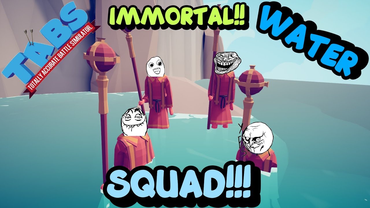 TABS | Water Squad (4 Healer In The Water) Vs Every Units (Same Price ...