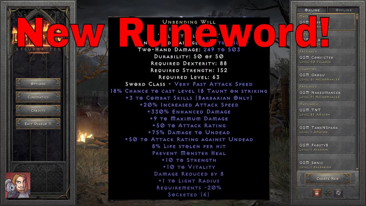 D2R New Runeword Unbending Will & The Holy Grail Continues (Live Stream ...